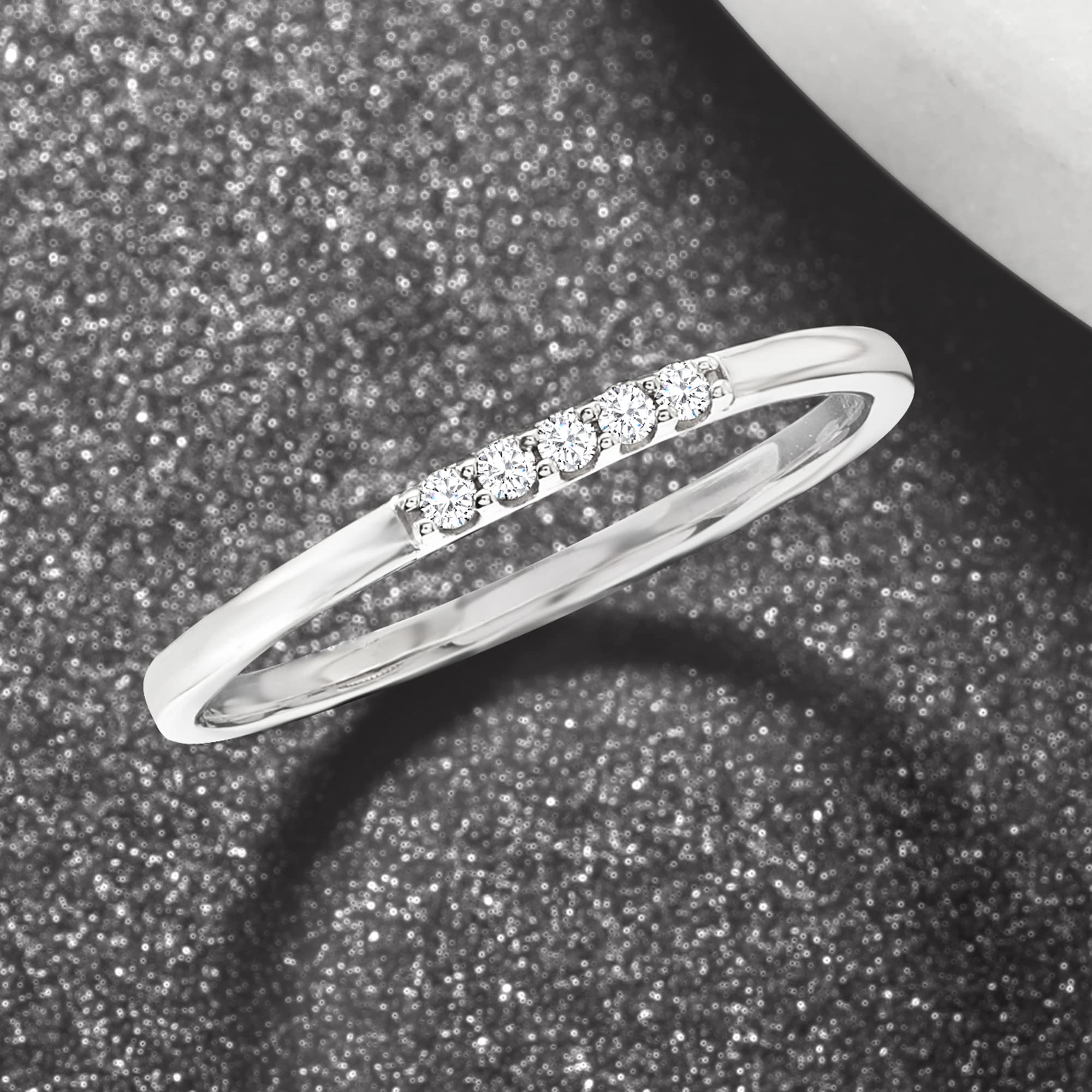 RS Pure by Ross-Simons Diamond-Accented Ring in Sterling Silver. Size 7