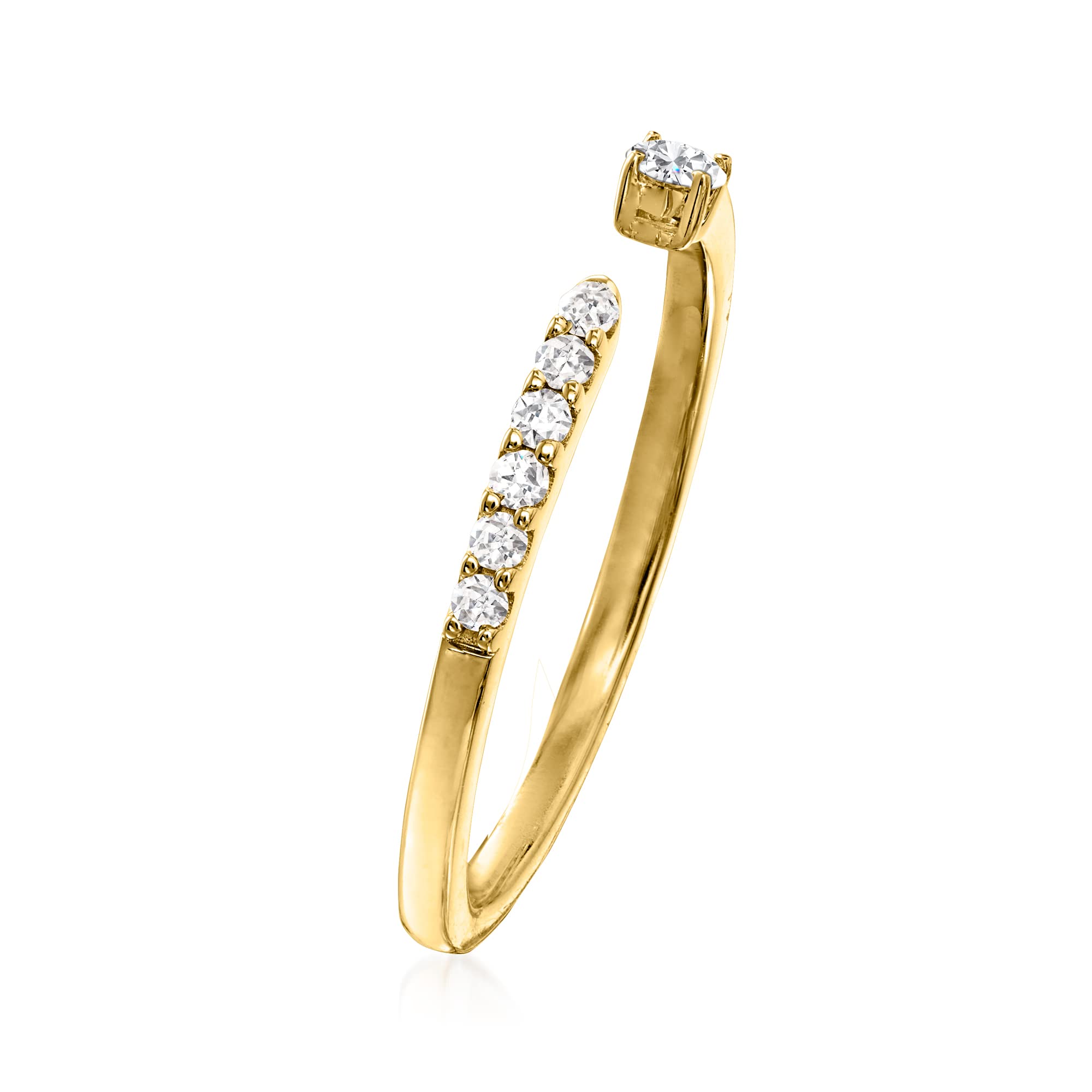 RS Pure by Ross-Simons 0.12 ct. t.w. Diamond Open-Band Ring in 14kt Yellow Gold. Size 8