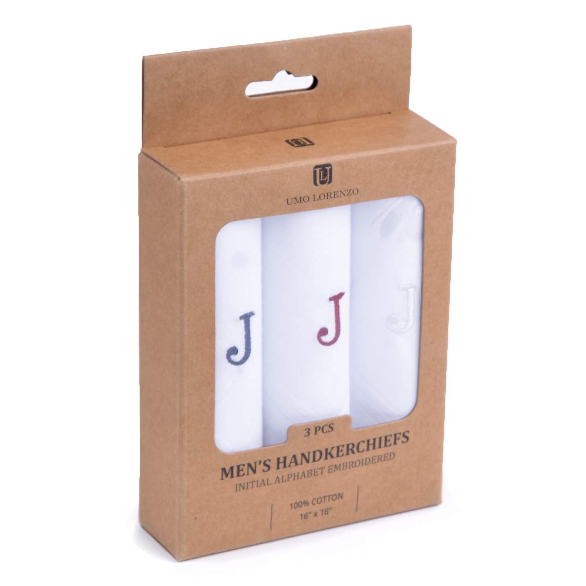 Monogrammed Handkerchiefs for Men - Soft Hankies for Men + Great Monogrammed Gifts - Intial J