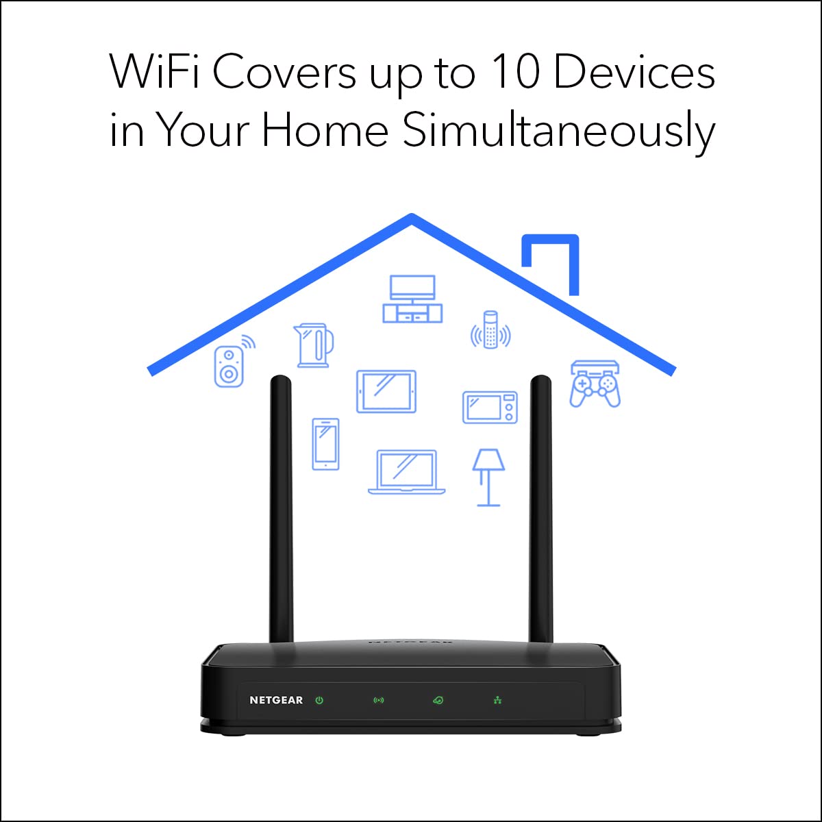 NETGEAR Dual Band WiFi Router (R6020) β AC750 Wireless Speed (Up to 750Mbps), Coverage up to 750 sq. ft., 10 Devices, 4 x Fast Ethernet Ports