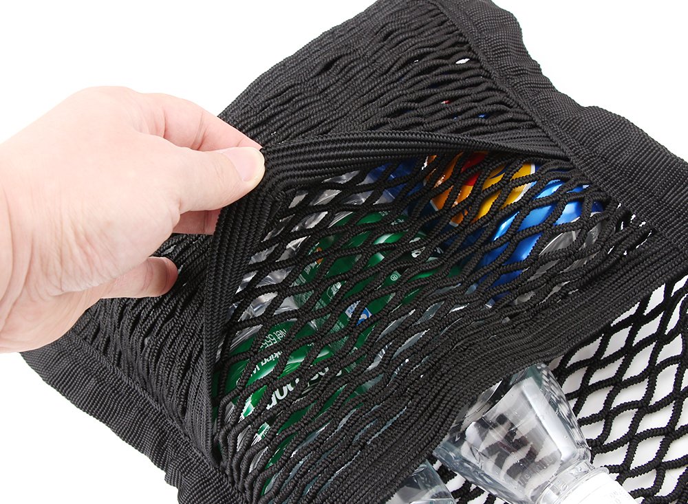 NEOUZA Car Mesh Organizer, Seat Back Net Bag, Barrier of Back seat Front Seat Pet Kids, Cargo Tissue Purse Holder, Driver Storage Netting Pouch SUV Minivan Pickup Truck Drive Safe (3-Layer)