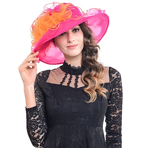 Wimdream Women Kentucky Derby Hats for Church Tea Party Organza Fabric
