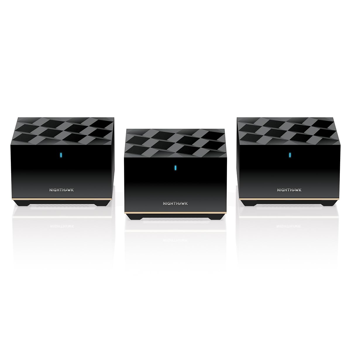 NETGEAR Nighthawk Tri-Band Whole Home Mesh WiFi 6E System (MK93S) – Router + 2 Satellite Extenders - 5.7Gbps Speed - Coverage up to 7,500 sq. ft., 100 Devices - Includes 1-Yr Armor - AXE5700 802.11ax