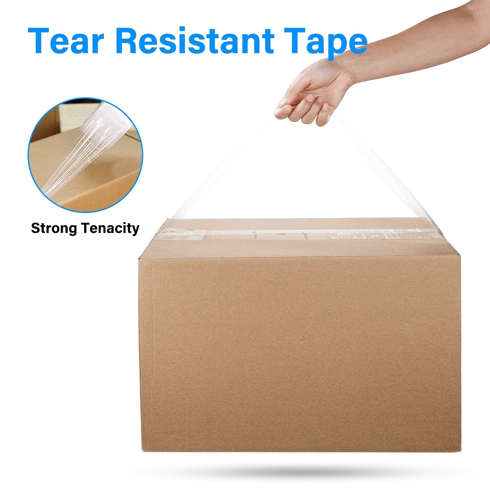 ORDORA Packing Tape, Packaging Tape for Moving Boxes, Super Sticky Shipping Tape, Heavy Duty Packing Tape Rolls, 2IN Width Moving Tape, Boxing Tape (18 Rolls (65yd-Roll))