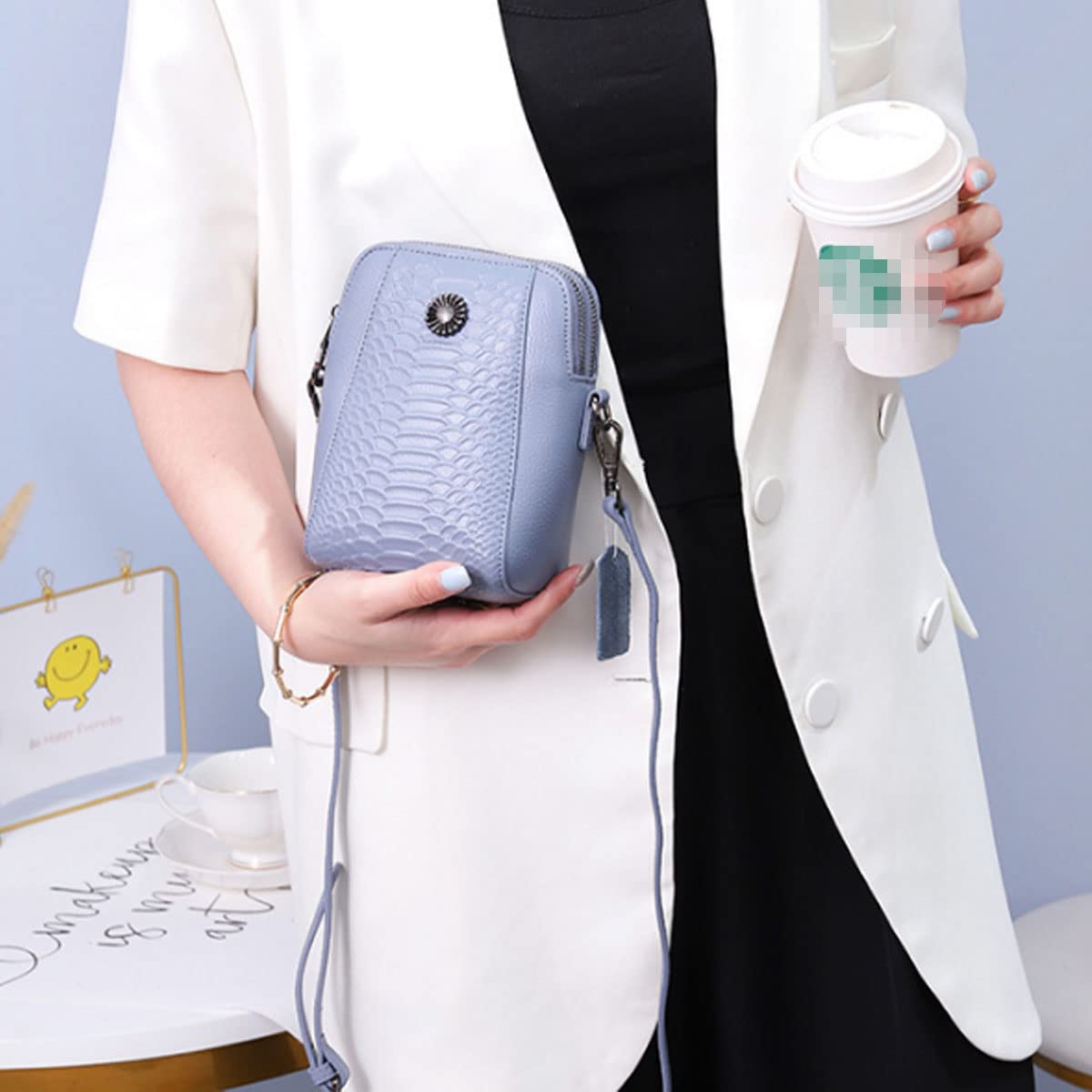 YOUNXSL Cell Phone Purse,Cowhide Small Crossbody Bags for Women,Lightweight Crocodile Pattern Shoulder Bag for Ladies