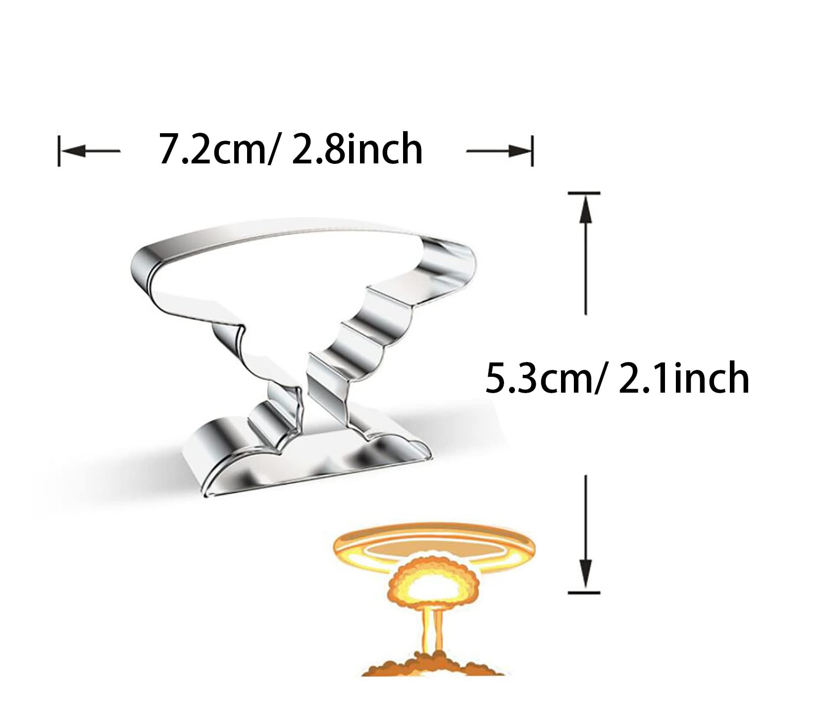 WJSYSHOP Nuclear Bomb Explosion Mushroom Cloud Shape Cookie Cutter