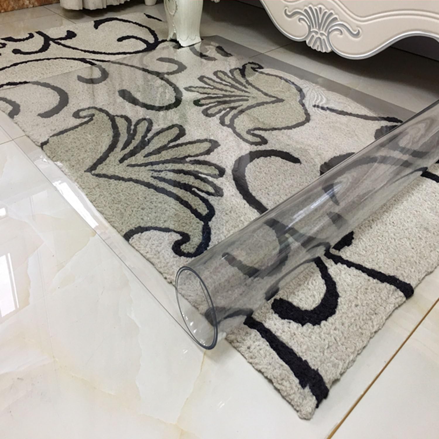 Office Chair Mat for Hardwood Floor, 0.06" Thick Clear Office Home Floor Protector Mat, Anti-Slip Desk Chair Mat, Rolling Chair Mat for Office, Home, Gaming Transparent Floor Mats (Color : Frosted,