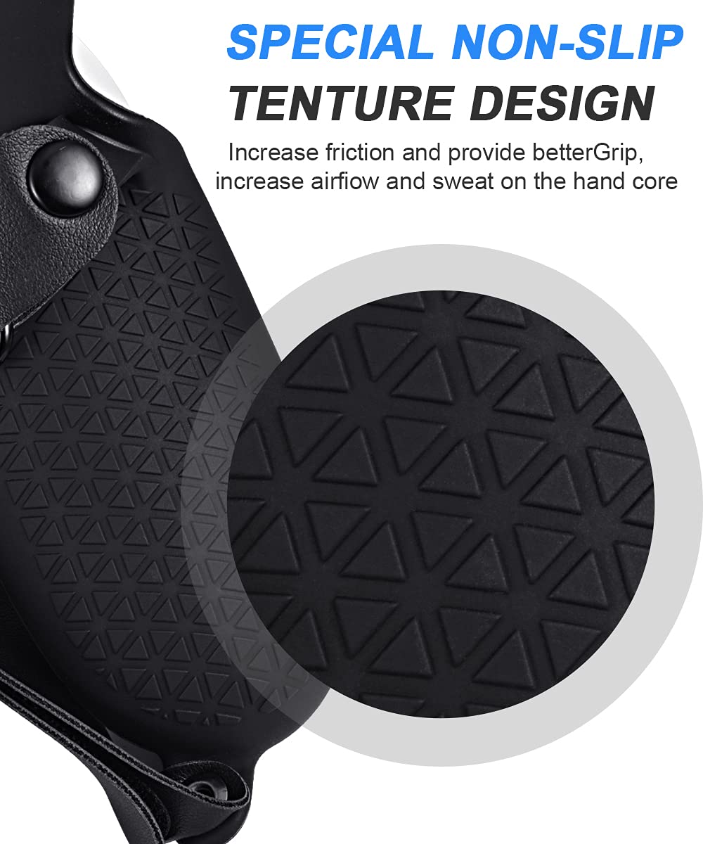 Raylove Silicone Touch Controller Grip Cover for Oculus Quest 2,Anti-Throw Handle Protective Sleeve Oculus Quest 2 Controller Grips Accessories with Nylon Adjustable Wrist Knuckle Strap(Black, 1 Pair)