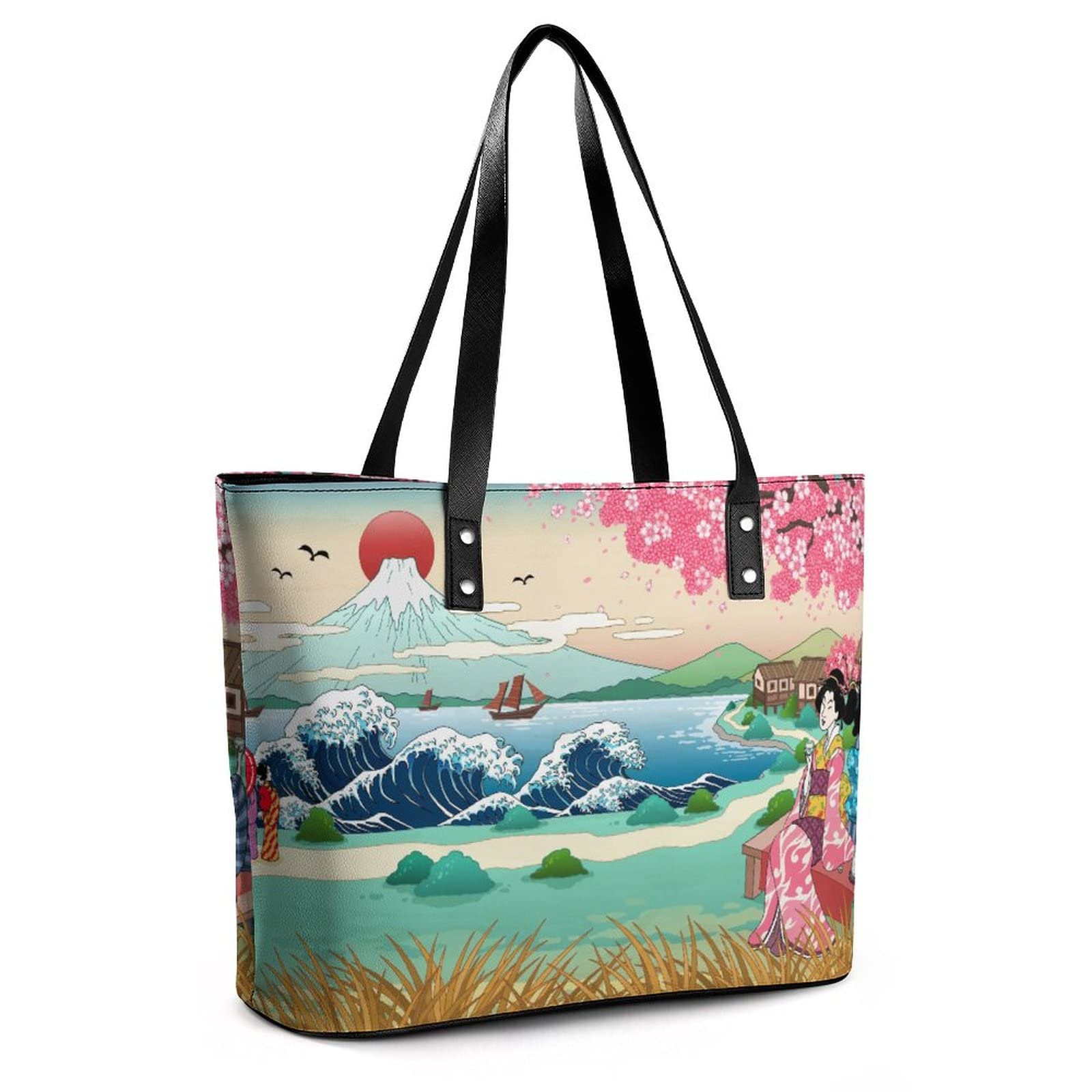 Womens Handbag Japanese Girl Leather Tote Bag Top Handle Satchel Bags For Lady