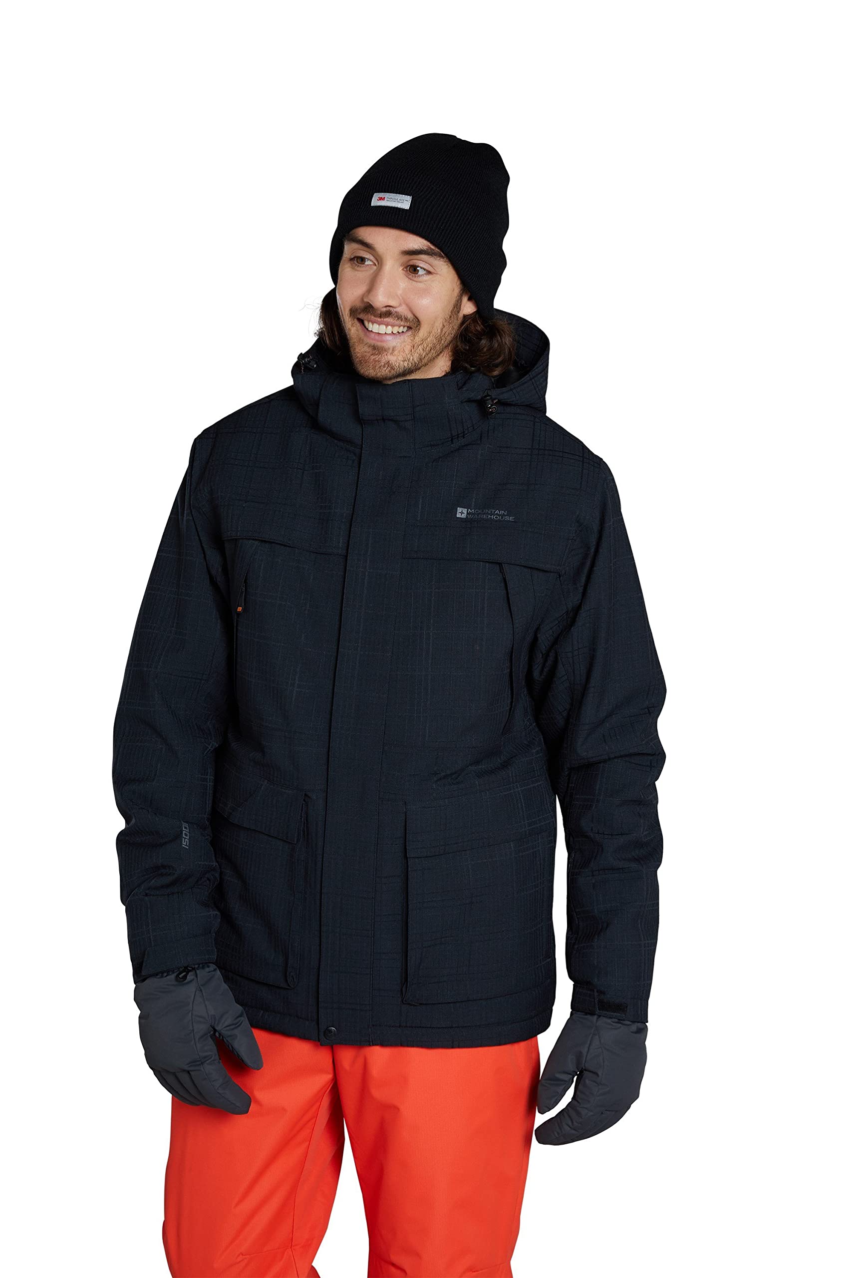 Mountain Warehouse Apollo Mens Ski Jacket - Winter Snow Jacket Black Large