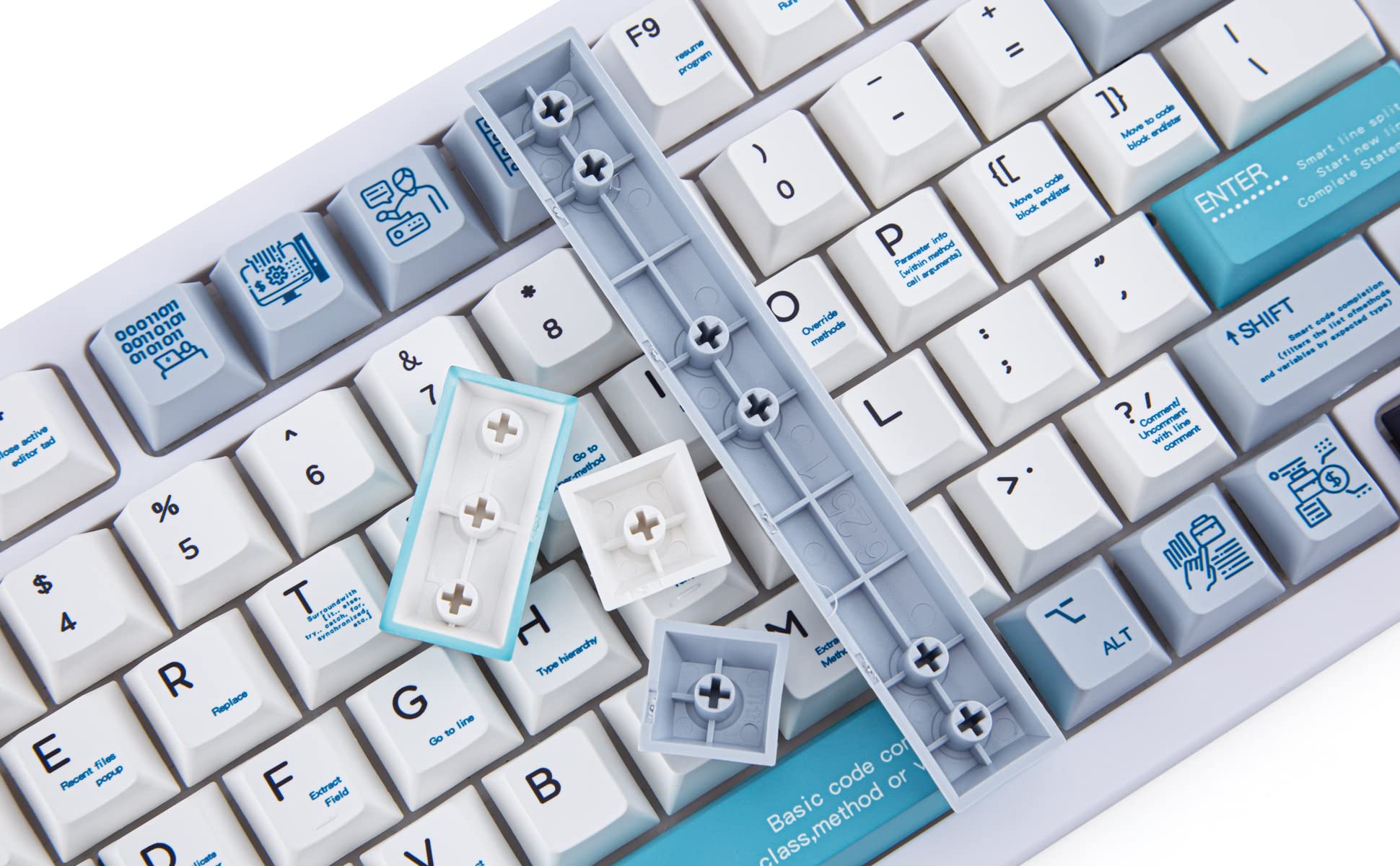 UniCusMech Custom PBT keycap Cherry Profile 128 Keys Dye Sublimation ANSI Layout Keycap for Mechanical Gaming Keyboard Cherry MX Switches (Programmer)