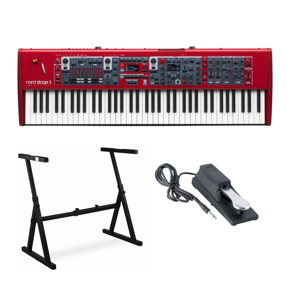 Nord Stage 3 HP76 76-Key Hammer-Action Portable Keyboard Bundle with Z-Style Stand and Sustain Pedal (3 Items)