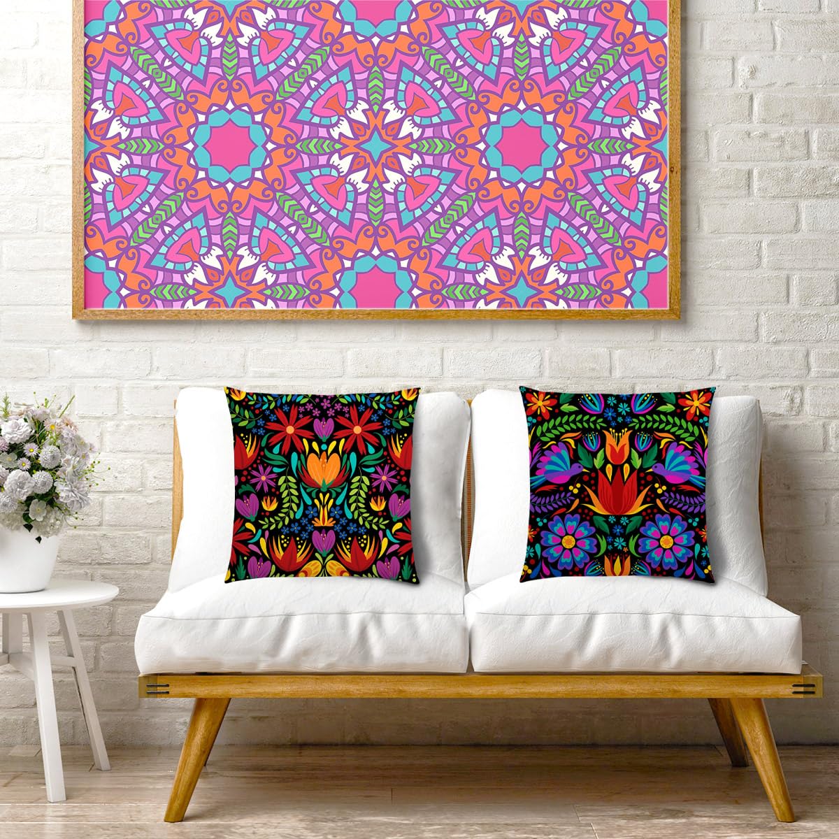 Nepnuser Mexican Throw Pillow Covers 18x18 Set of 4 Cinco De Mayo Decoration Day of The Dead Mexico Fiesta Pillow Cases for Bed Couch Sofa Home Decor