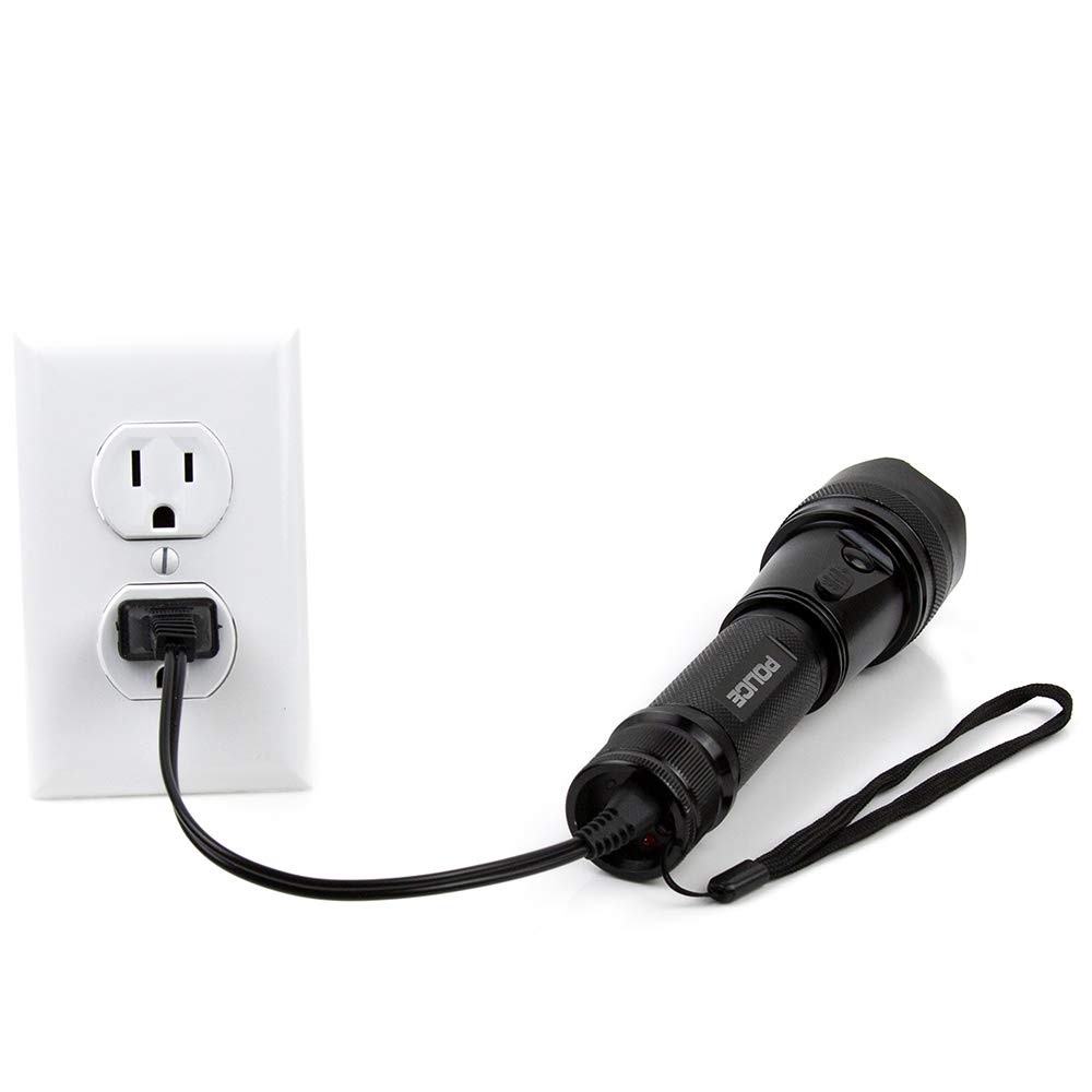 POLICE Stun Gun 1109 - Max Volt Rechargeable with LED Tactical Flashlight
