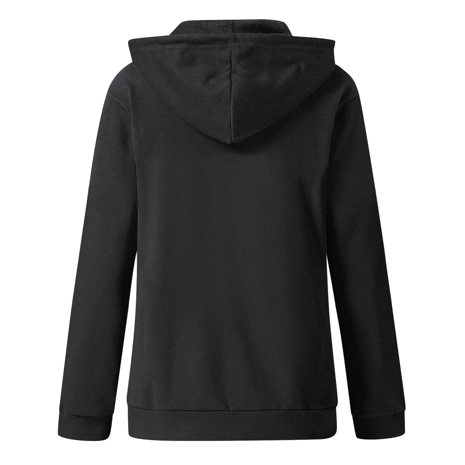 TIEMIHAZA Lightweight Zip Up Hoodies for Women Hooded Sweatshirts Long Sleeve Drawstring Thin Jacket with Zipper, Black