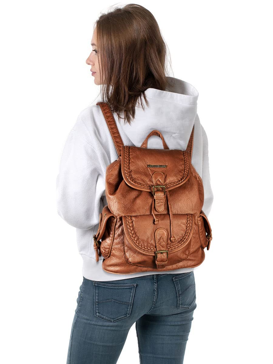 Montana West Backpack Purse for Women Soft Washed Leather Drawstring Casual Travel Large Backpacks