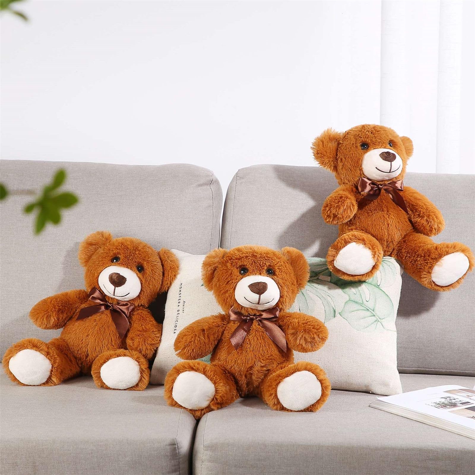 UHousDeco 3 Packs 13.5'' Plush Teddy Bear Stuffed Animals Toys Soft Cute Dolls Party Decorations, Blue