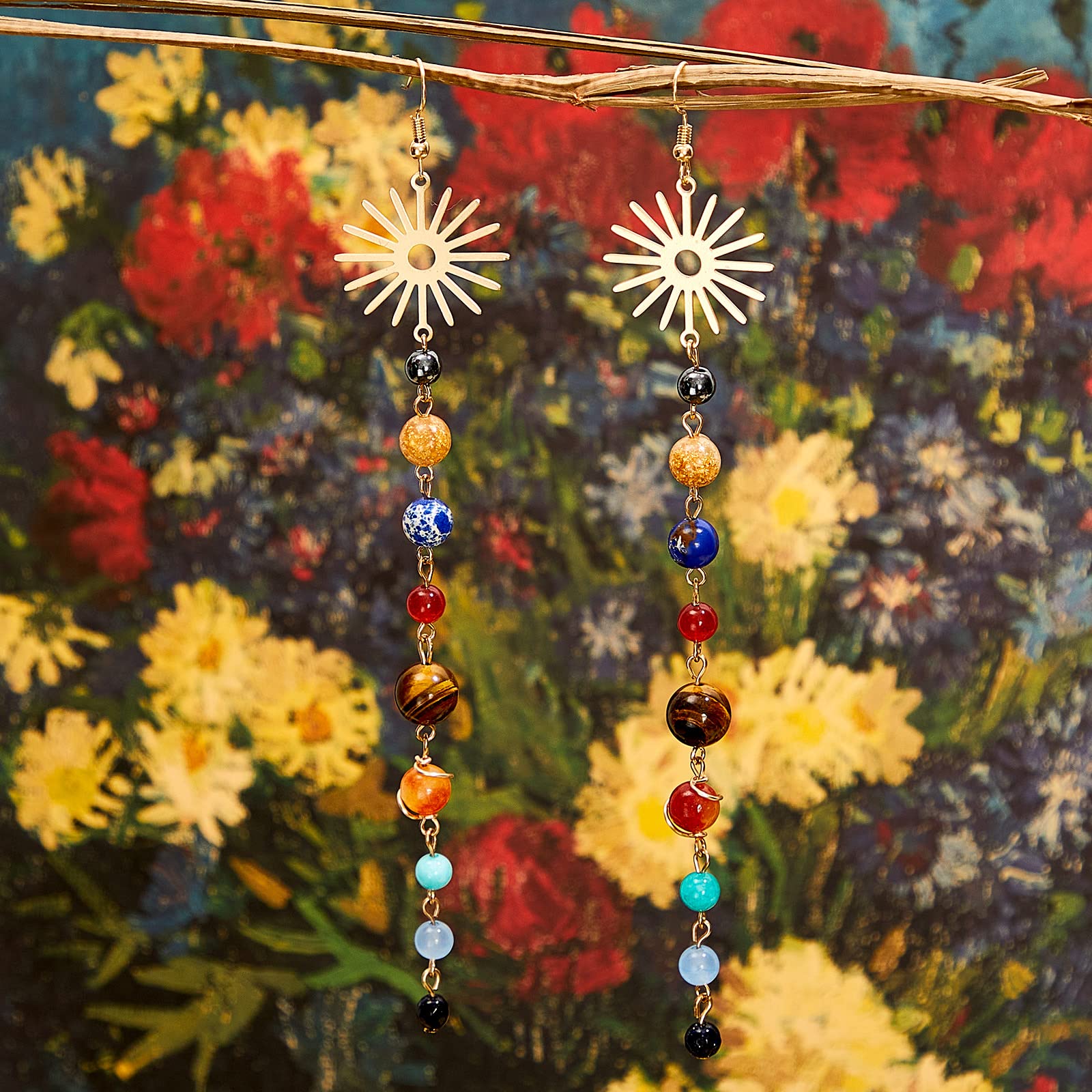 Solar System Earrings Universe Galaxy Dangle Statement Earrings Drop Planet Earrings Aesthetic Jewelry Women's Drop Dangle Earrings for Women