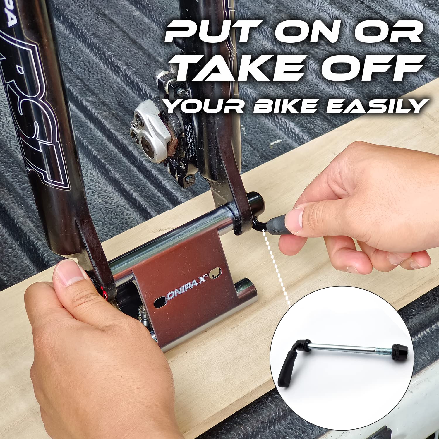 ONIPAX 9mm Steel Quick Release Skewer for Bike Fork Mount Rack
