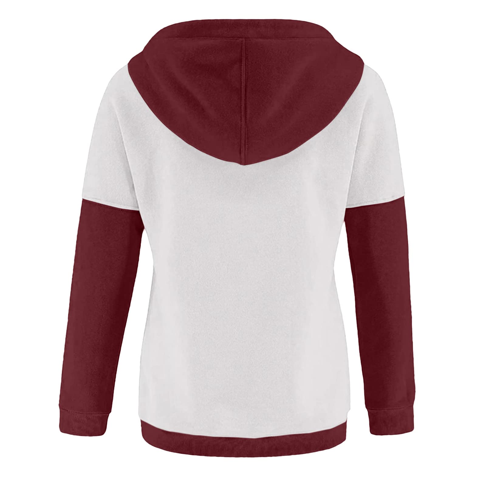 Women Tops Casual Solid Color Basic Hoodies Running Pullovers Tops Classic All-match Hoodies Jacket With Hood and Zip Red