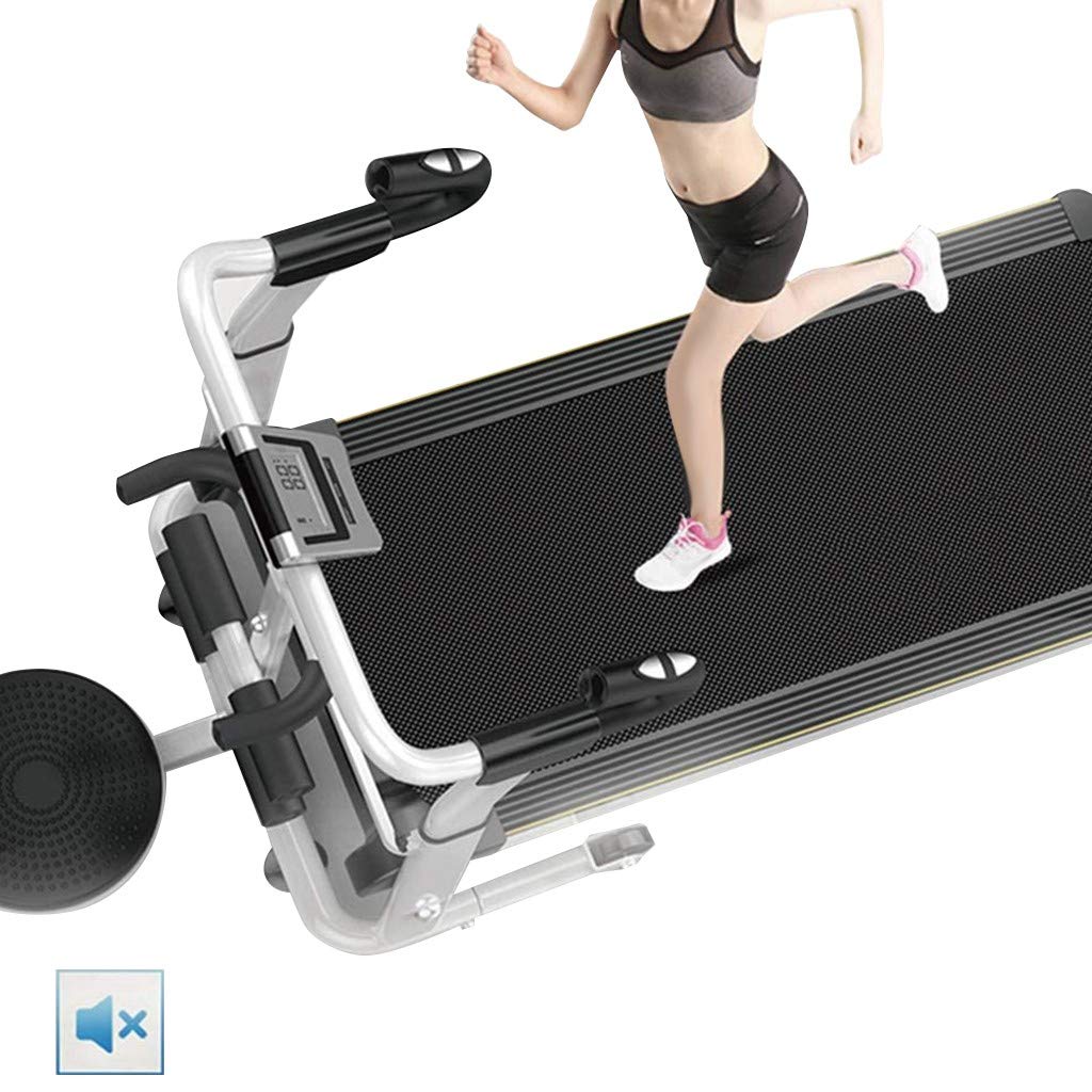 OKBOP Folding Manual Treadmill for Home, Multifunction Mini Portable Foldable Compact Treadmills Machine for Small Space, Incline Running Equipment with LCD Monitor (Black)