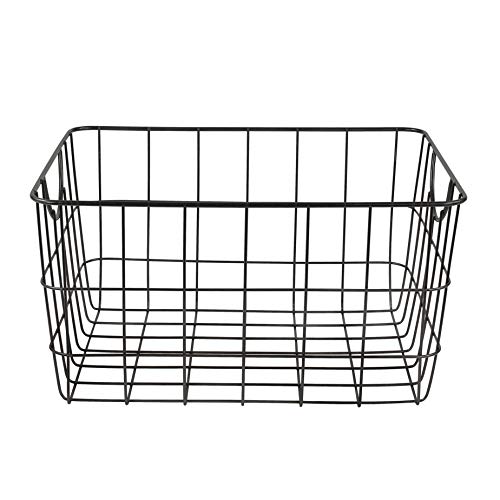 Spectrum Utility Wire Basket (Black) - Storage Bin & Décor for Bathroom, Closet, Pantry, Under Sink, Toy, Shelf, Kitchen, & Nursery Organization