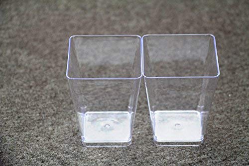 Sohapy 100 Pack 5.Oz Tall Square Food Grade Clear Plastic Dessert Tumbler Cups for Tiramisu,Cakes,Ice cream,Parfait, Dip, Sundaes,and Cookies (100)