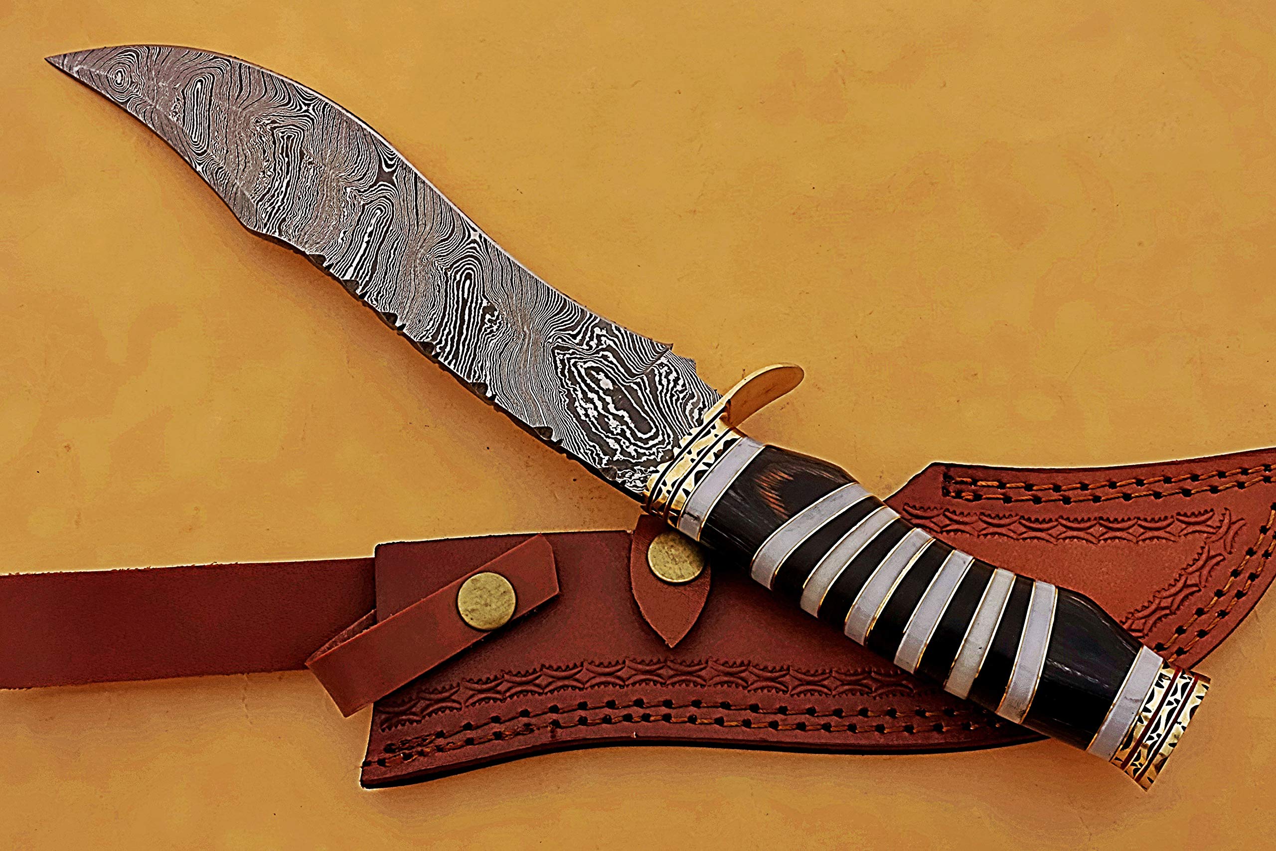 Smart & Sharp Custom Handmade Damascus Steel Hunting Knife/Bowie Knife SS-17367 (black)