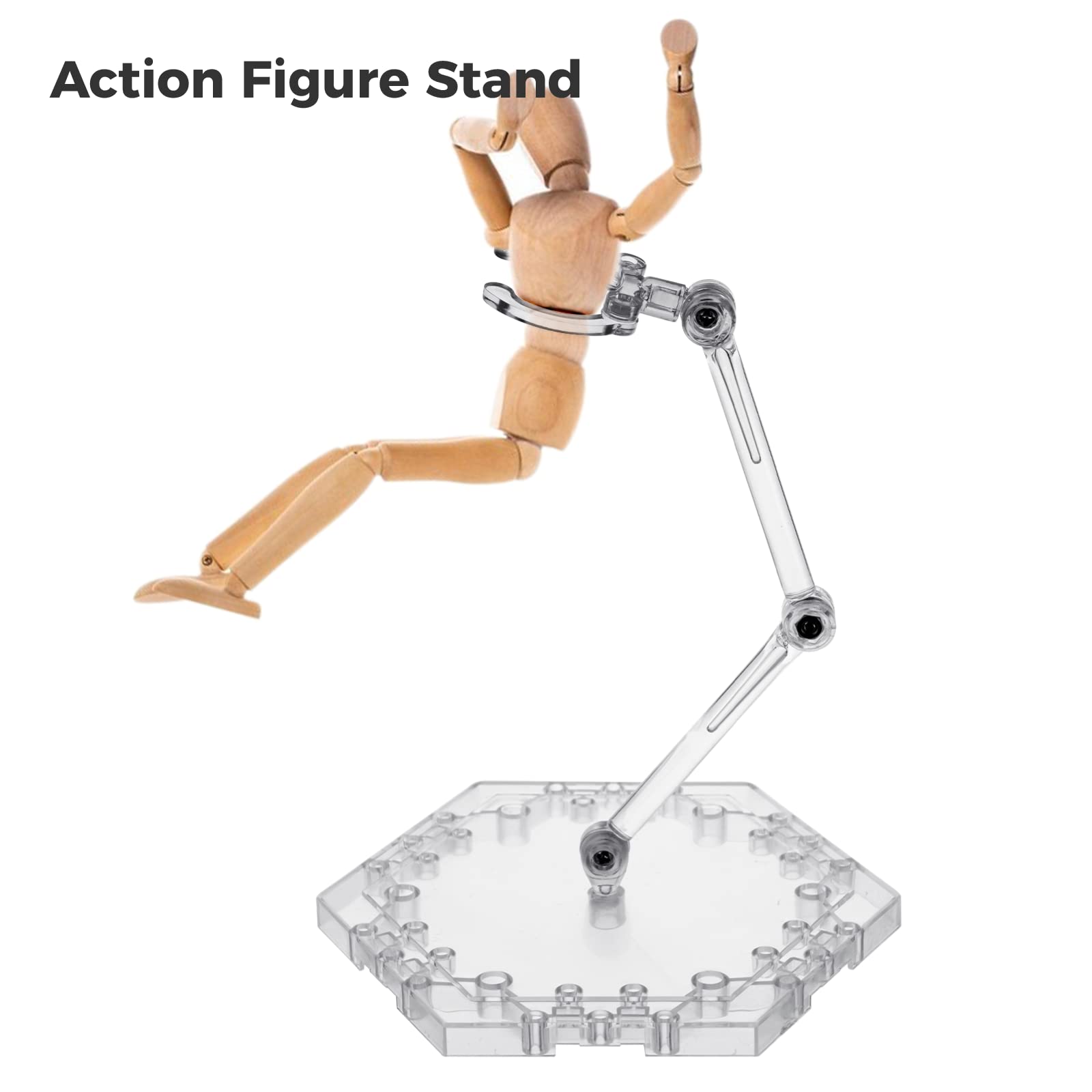 yeesport 10PCS Action Figure Stand, Plastic Display Holder For Action Figures,Base Doll Model Support Stands, Mini Dolls/Collection/Statue Toy Clear Stands with Screwdriver