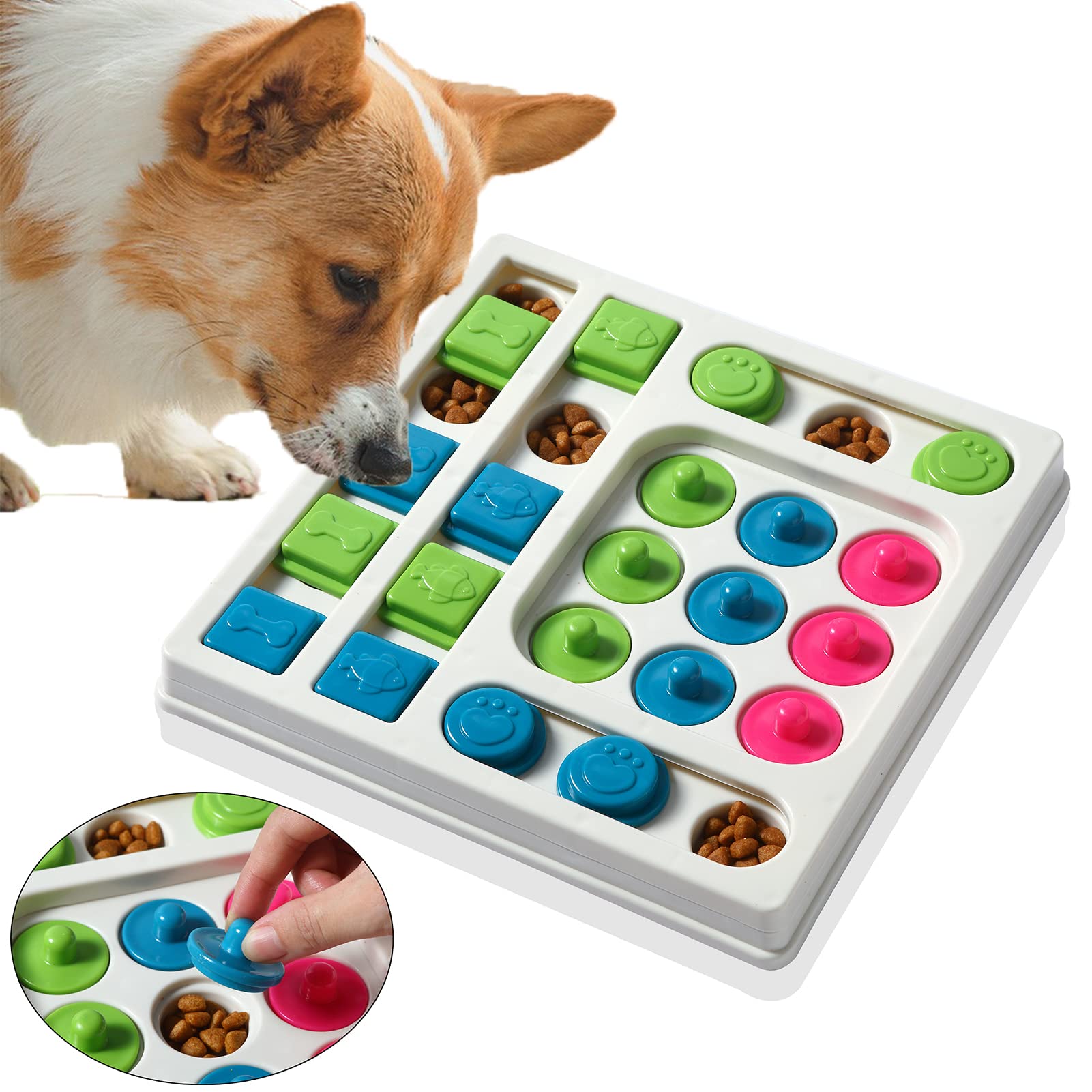 Smart Paws Interactive Pet Puzzle Toys (Level 2-3) Dog Slow Feeder,Dog Puzzle Feeder,Rabbit Toy… (Level 2)