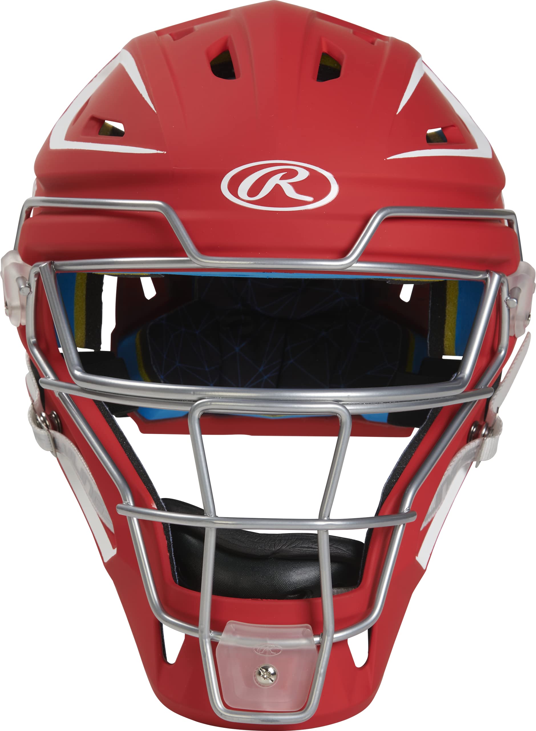 Rawlings | MACH Catcher's Helmet | Baseball | Junior (6 1/2" - 7") | Scarlet/White