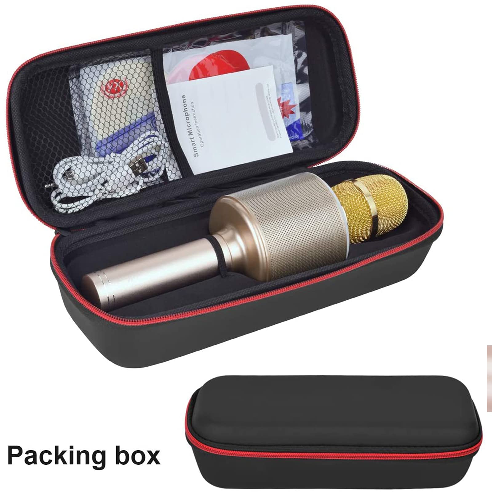 Oluote Wireless Bluetooth Karaoke Microphone, Portable Handheld Karaoke Mic Speaker Machine for KTV Music Home Party, Compatible for Android/iPhone/PC/TV ect (Gold)