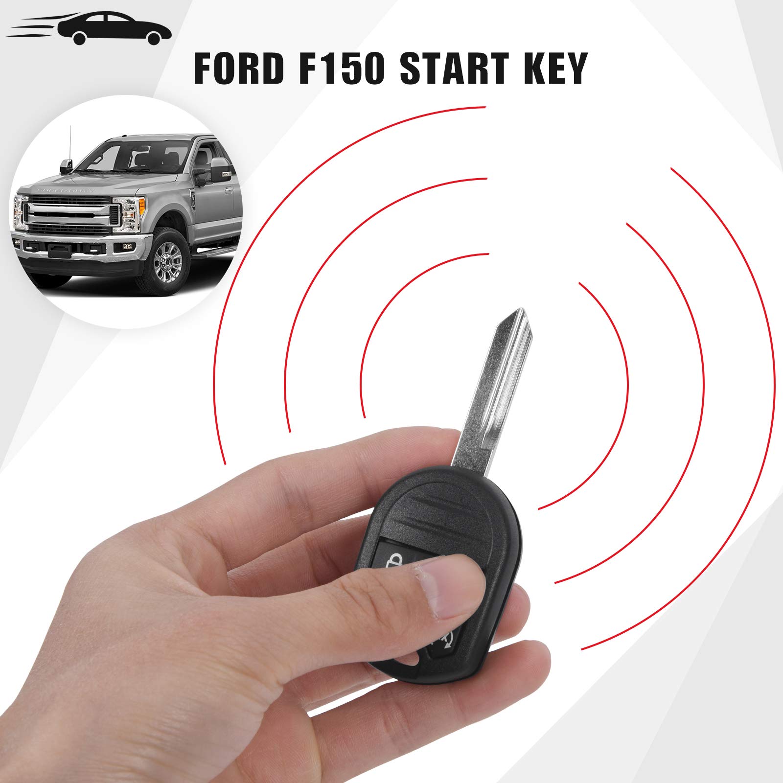 Smart Remote Fit for 2015-2017 Ford F-150 with Power Tailgate Compatable with 2013-2016 Fusion, 2016-2017 Edge Explorer (M3NA2C31243300) Engine Start Car Key Fob Keyless Entry System