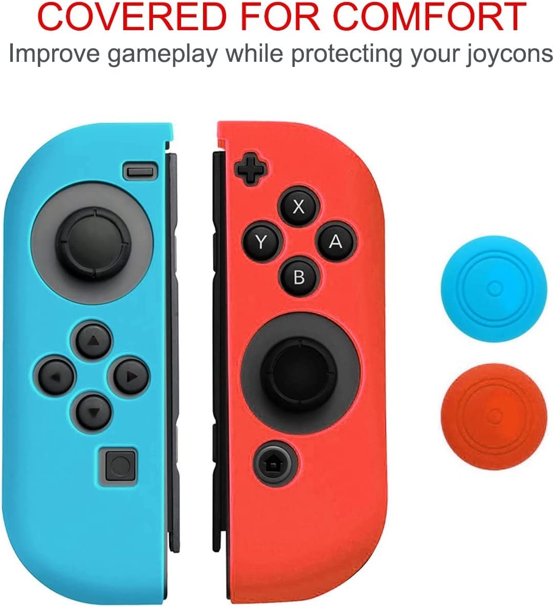 Switch Accessories Bundle 9-in-1, Carrying Case for Nintendo Switch, Grip Protective Cover/Joy-Con/Analog Cap/Card Case, Screen Protector, Cable & More Value Bundle