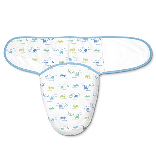 SwaddleMe Luxe Whisper Quiet Swaddle – Size Small/Medium, 0-3 Months, 2-Pack (Building Blocks) Extra-Soft Newborn Swaddle Wrap With Silent Fabric Closure and Bottom Zipper for Diaper Changes
