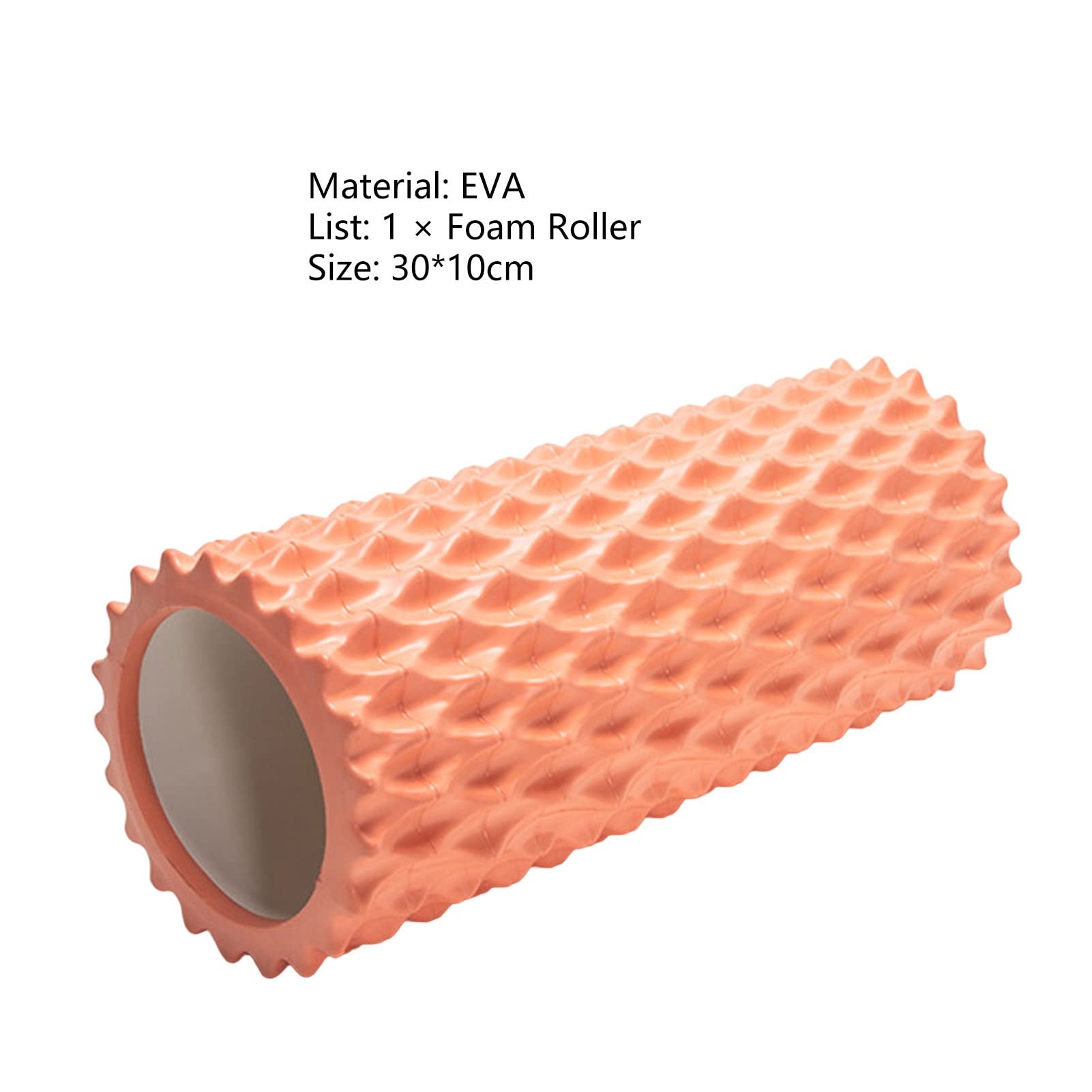 Wharick Yoga Foam Roller Massage Exercise EVA Fitness Round Roller Physical Therapy for Back Pain, Legs Sports Orange