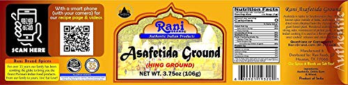 Rani Asafetida (Hing) Ground 3.75oz (106g) PET Jar ~ All Natural | Salt Free | Vegan | Non-GMO | Asafoetida Indian Spice | Best for Onion Garlic Substitute