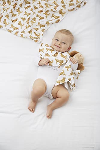 Mud Pie Dog Print Baby Crawler Bib Gift, Golden Retriever, 0-6 Month