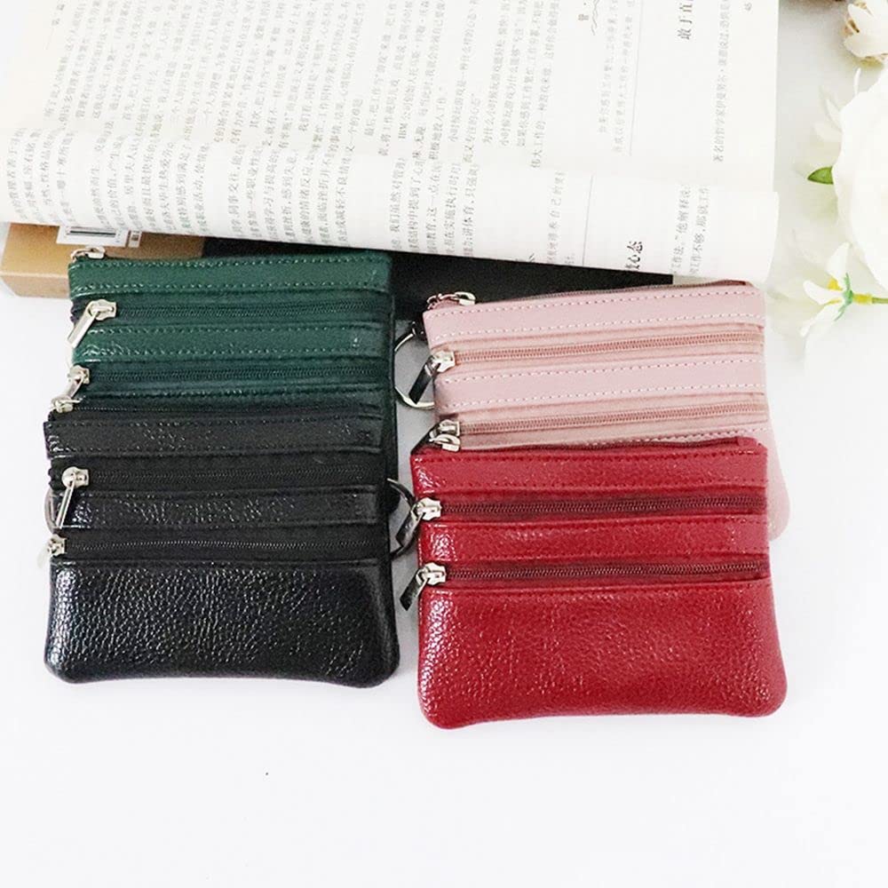 Women Small Wallet Change Purses, Multilayer Card Holder Small Purse Wallets Children's Pocket Wallets Key Holder(red)