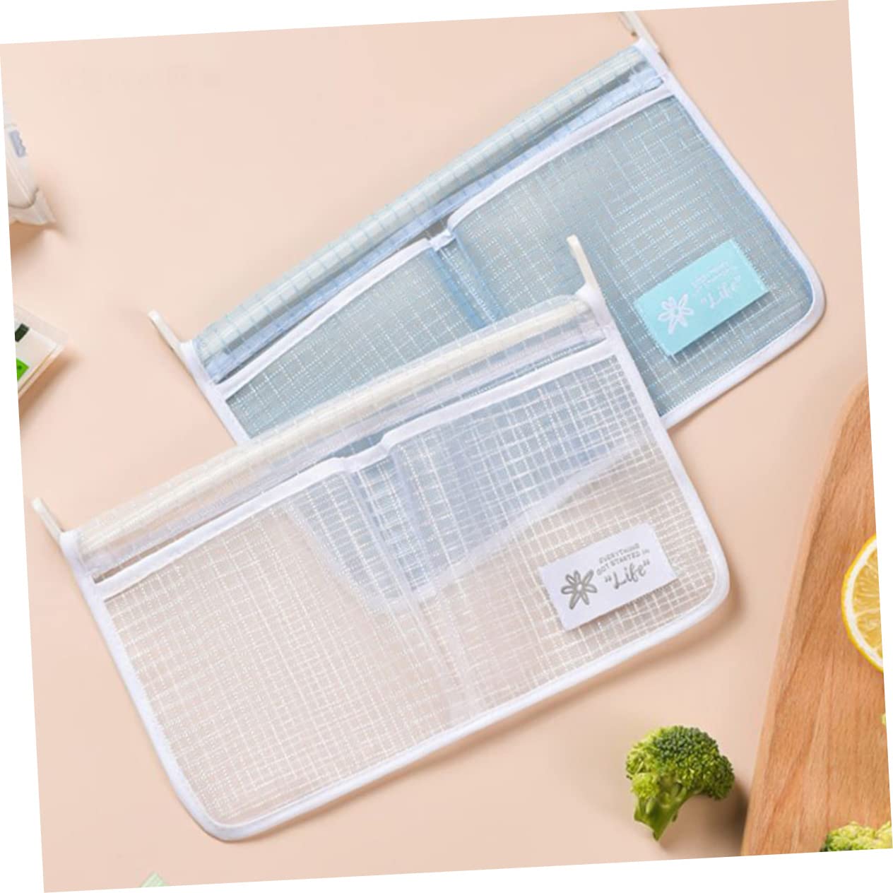 SOLUSTRE Fridge Shelf Organizer 2pcs Refrigerator Storage Bag Sideboard Pp Mesh Refrigerator Bag