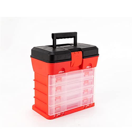 tool box Multifunction 4 Layers Plastic box Large Fishing box screw parts storage box Storage Fishing Lures box Accessories tool box toolbox (Color : Dark Gray)