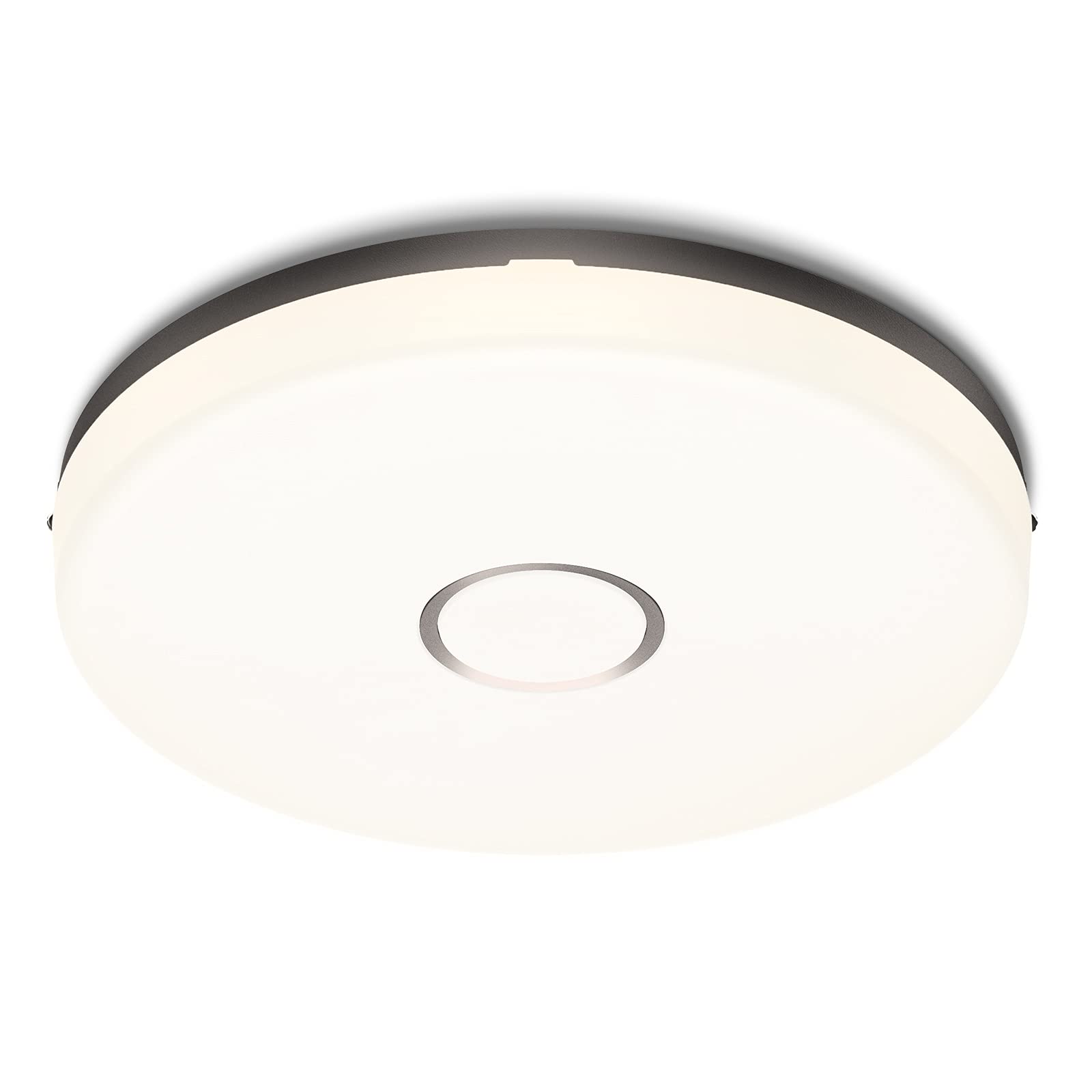 Olafus 18W LED Ceiling Light 9 Inch, 1600LM 2700K Ceiling Lighting, IP54 Waterproof 120W Equivalent Round Ceiling Lamp for Bedroom Livingroom Balcony Kitchen Bathroom, Warm White