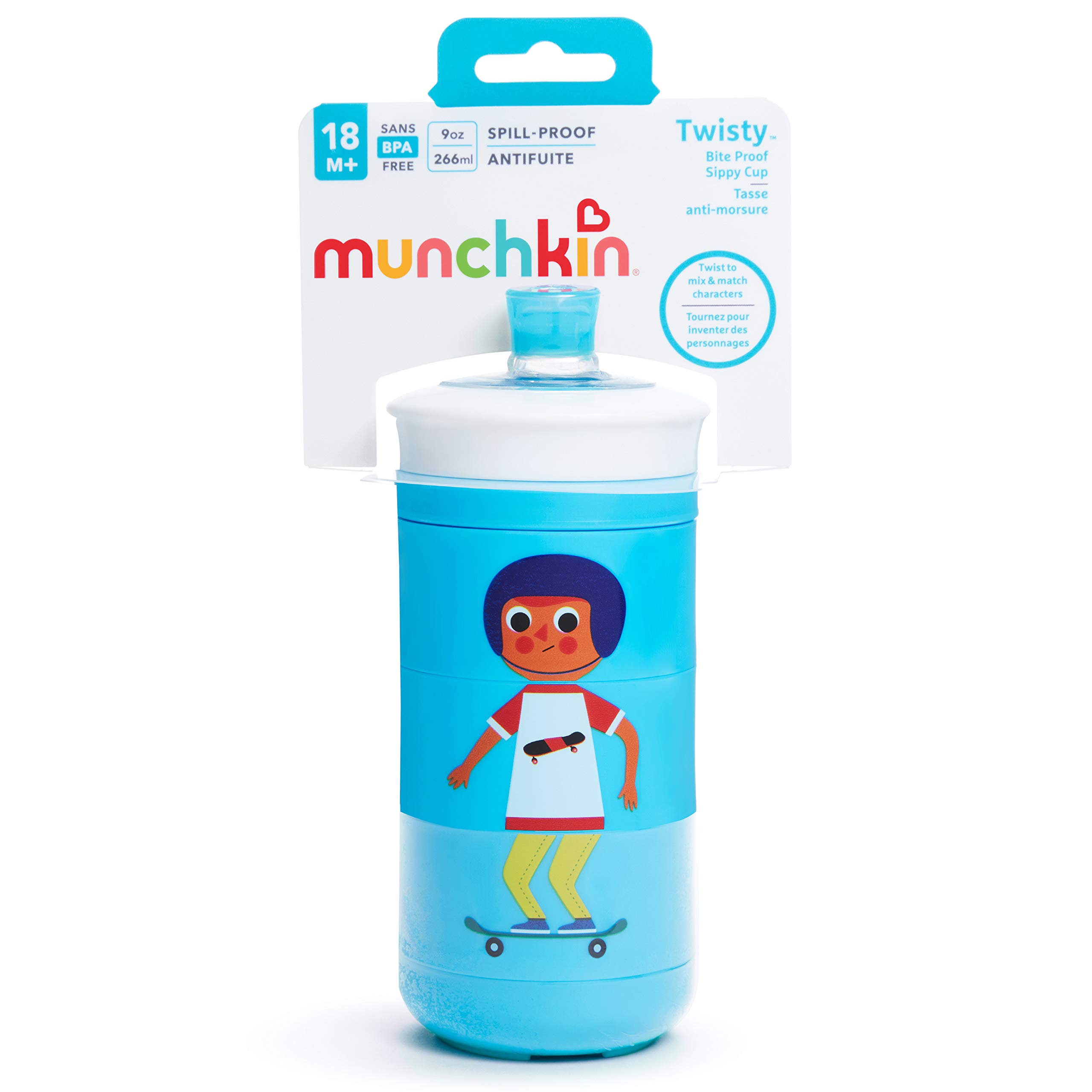 Munchkin Twisty Mix & Match Character Sippy Cup, 9 Oz, Blue
