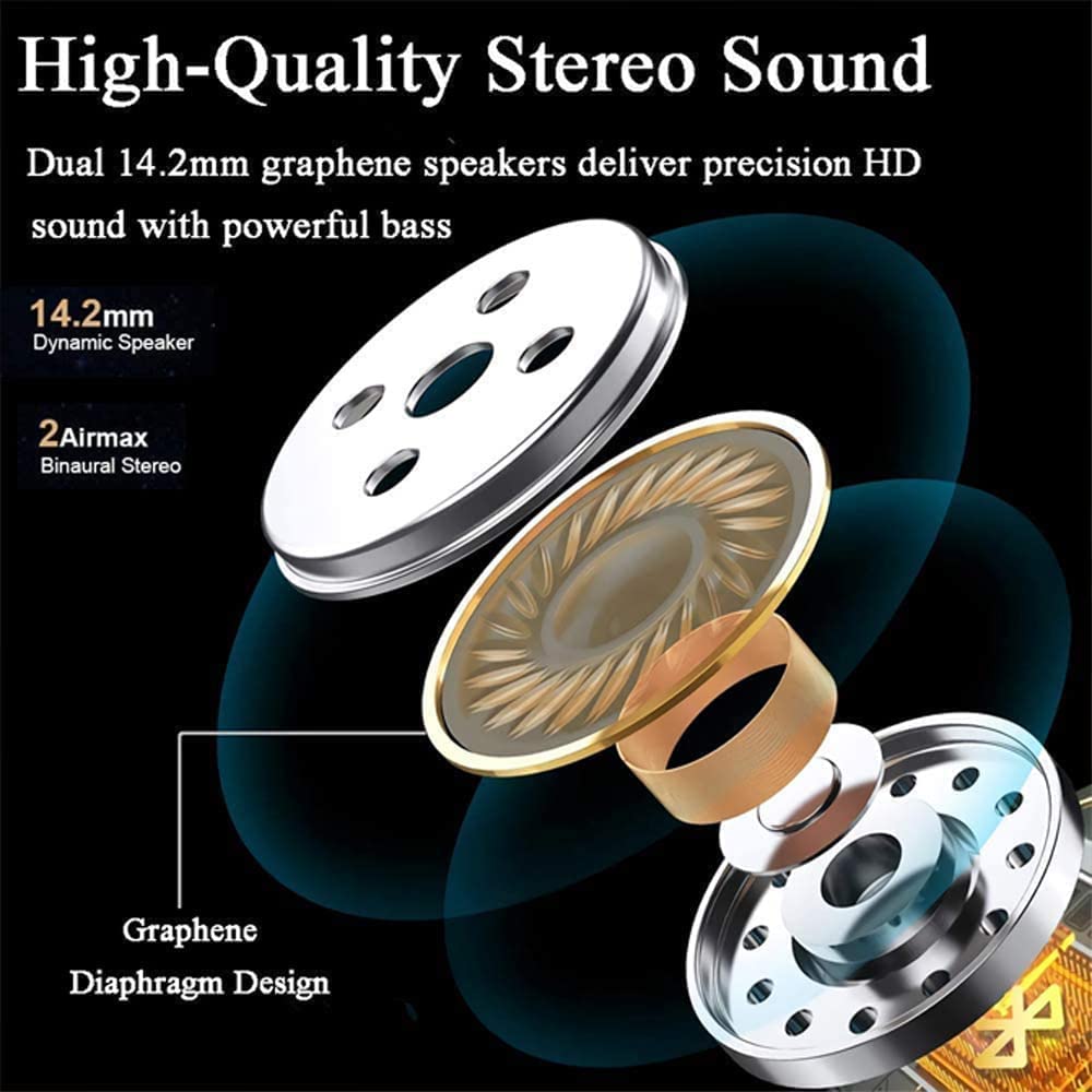 Wireless Bluetooth Earbuds, True Wireless Stereo Headsets in-Ear, 30H Playtime & Wireless Charging Case, Built-in Mic Earphones Premium Sound, Touch Control, IPX5 Waterproof Sport Headphones