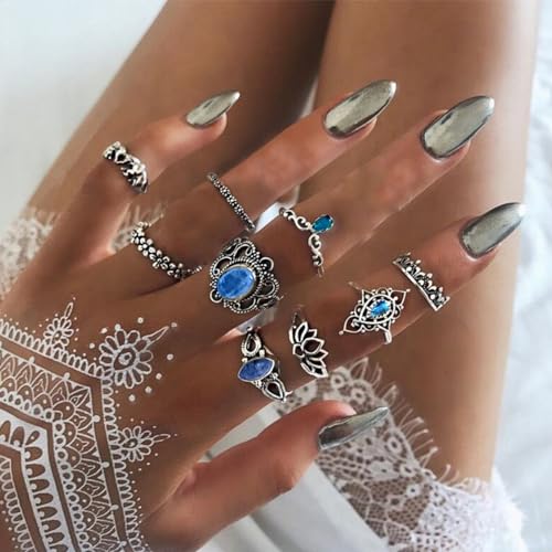 ONESING 69 Pcs Knuckle Rings for Women Stackable Rings Sets Bohemian Vintage Joint Rings for Women