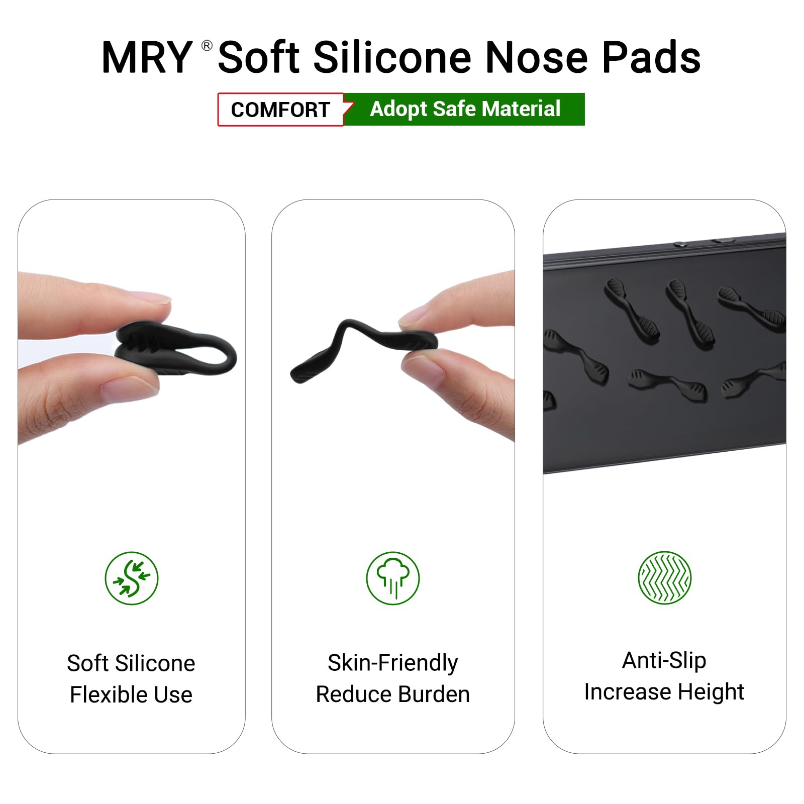 Mryok Replacement Nosepiece Nosepad for Oakley Radar Path EV RadarLock Sunglass - Black