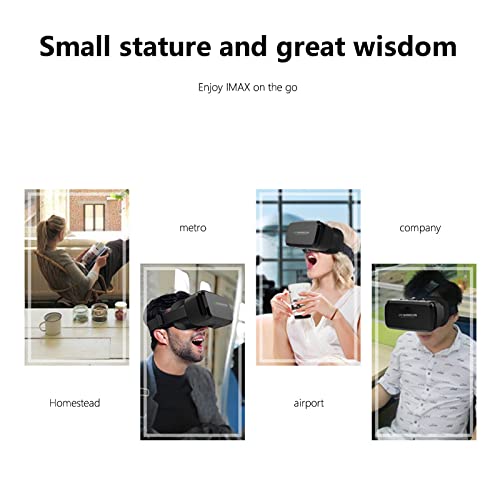 Vr Smart Digital Glasses, Imax Giant Screen Cinema Effect 3D Virtual Reality Headworn Game Glasses with Handle Set, 600 Degrees Can Be Adjusted, Compatible with iOS and Android