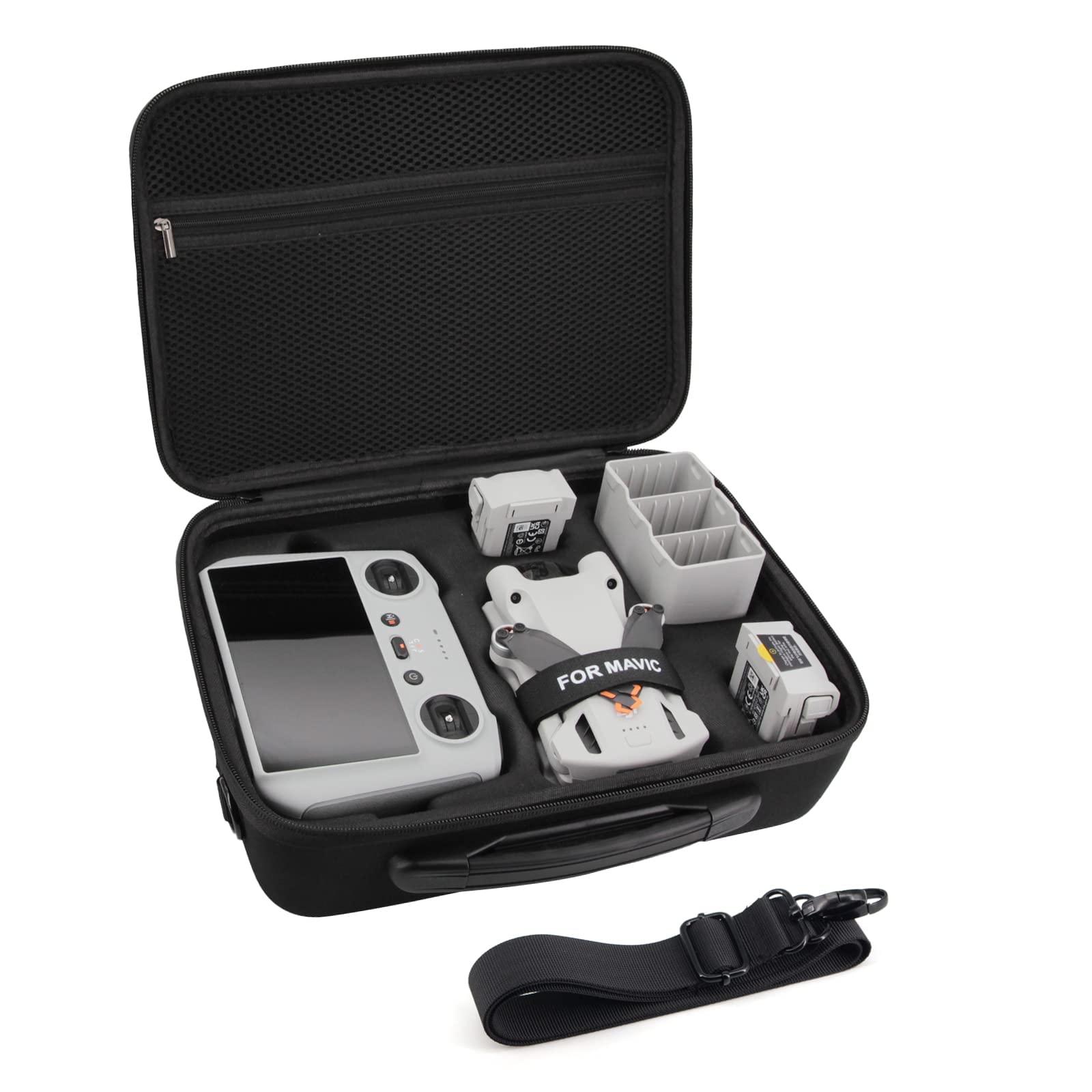 YueLi Mini 3 Pro Carrying Case Storage Bag Hard Shell Box with strap for DJI Mini 3 Pro Drone Accessories (Black)