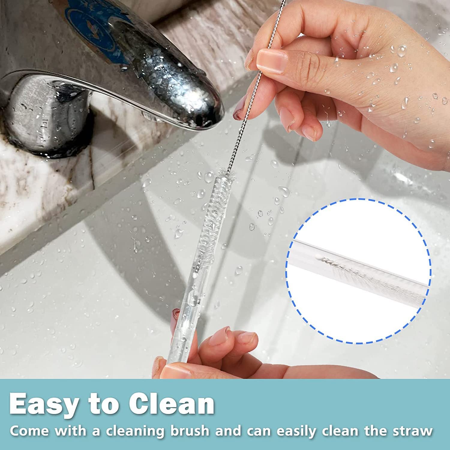 ZOFTBIGK Silicone Straw Replacement 40 oz for Stanley Adventure Travel Tumbler,6 Pcs Reusable Straws Silicone Straws with Cleaning Brush Compatible with Stanley 40oz Stanley Cup Stanley Water Jug.