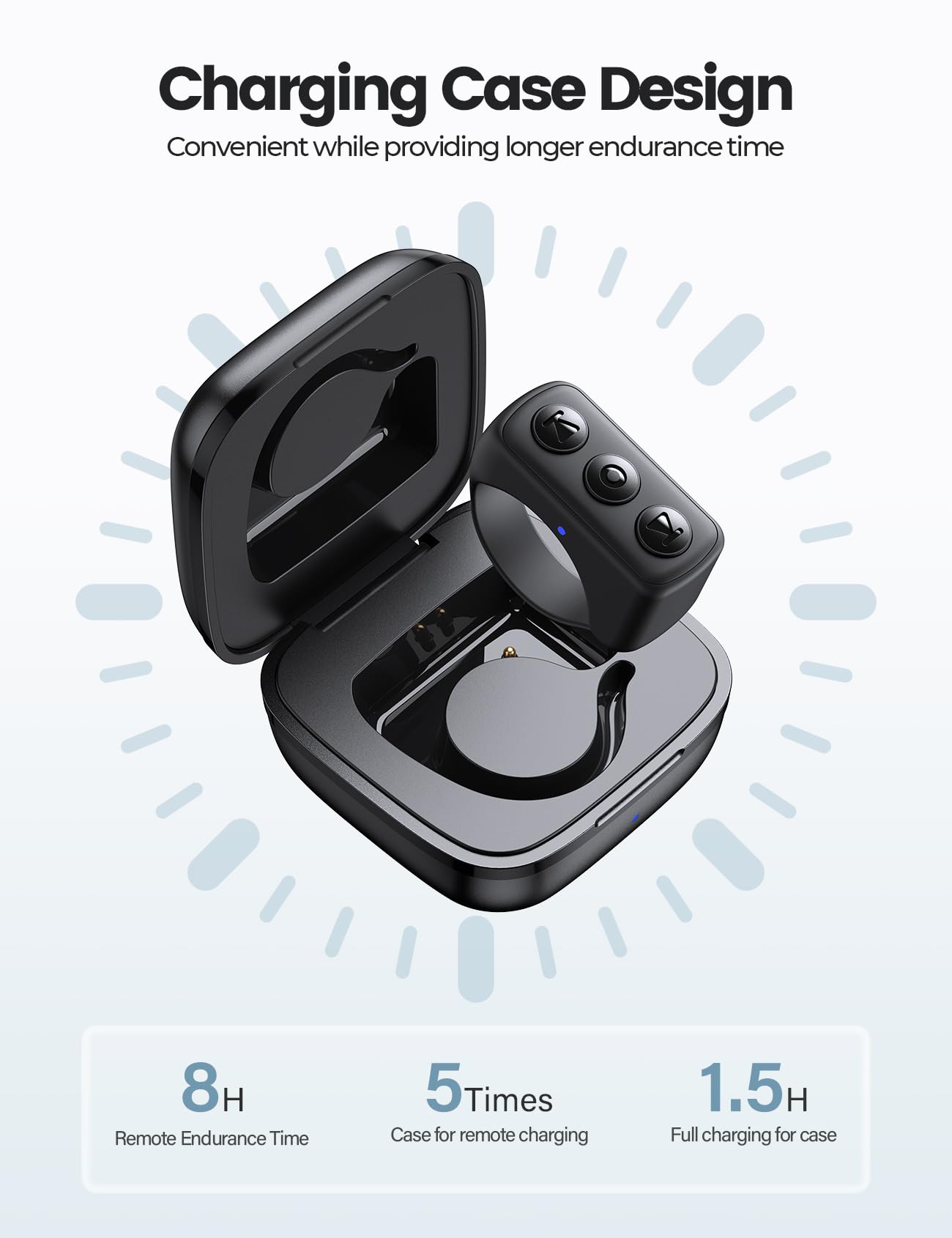 Phone Remote Control for TikTok - Lamicall Cell Phone Camera Bluetooth Controller for Video Recording, Kindle App Page Turner, TIK Tok Scrolling Ring Remote, for iPhone, iPad, iOS, Android, Black